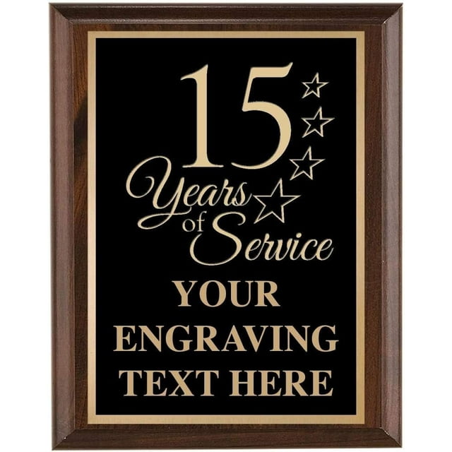 Anniversary Plaques - 7x9 15 Years of Service Anniversary Recognition ...