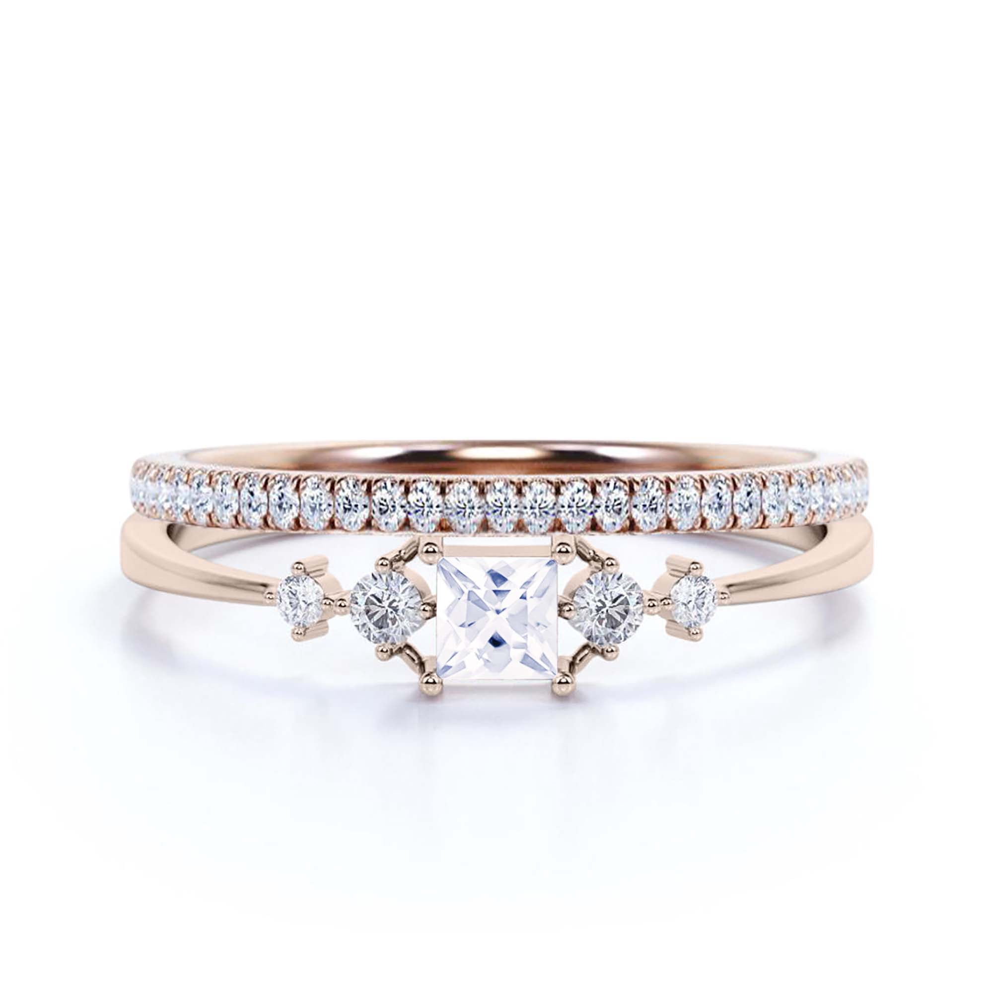 Anniversary Ring Minimalist 1.25 Carat Princess Cut Diamond Moissanite ...