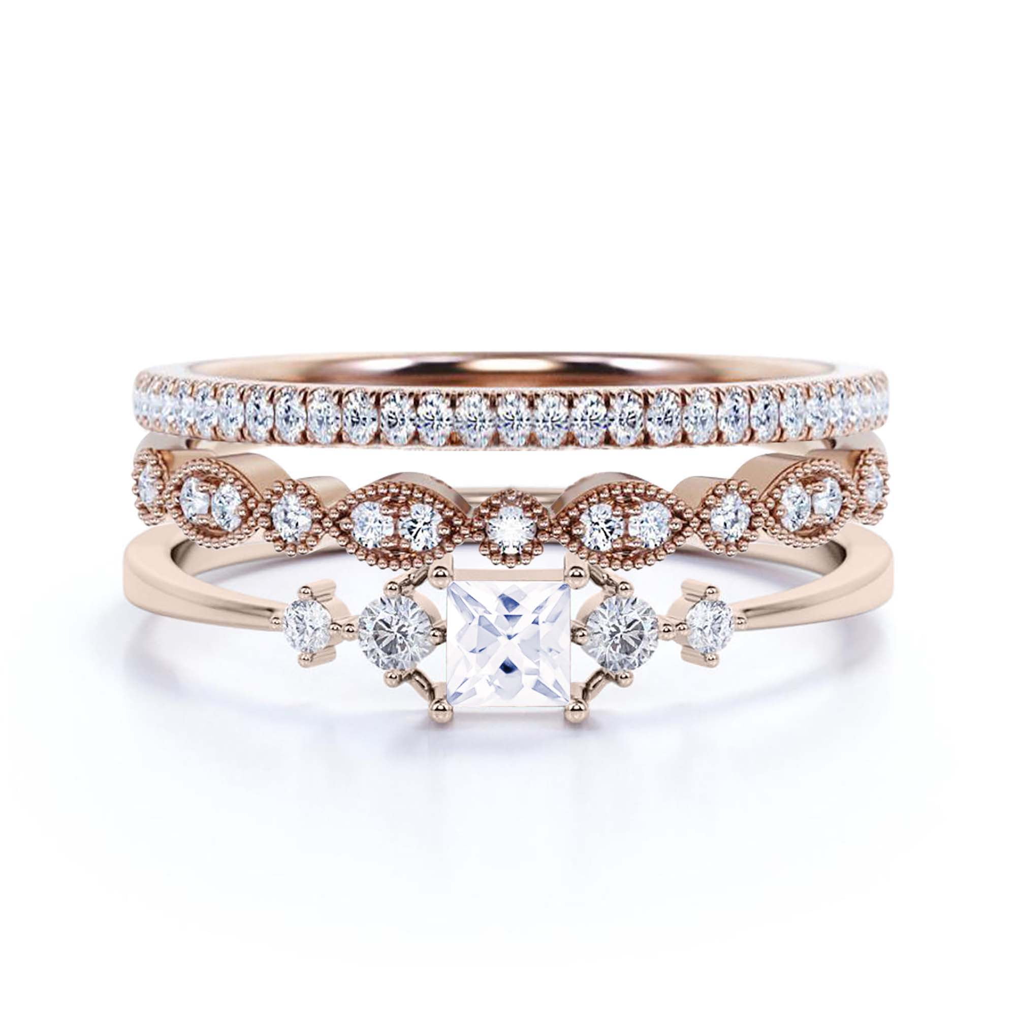 Anniversary Ring Minimalist 1.75 Carat Princess Cut Diamond Moissanite ...