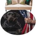 Anniversary Round Rug 8ft Washable Circle Rugs Non Slip Black Dog Pet ...