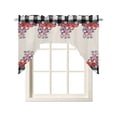 Anniversary Swag Valances for Windows, America Flag Truck Beige Black ...