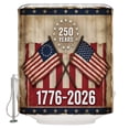 Anniversary USA Flag Bathroom Shower Curtains with 12 Hooks Polyester ...
