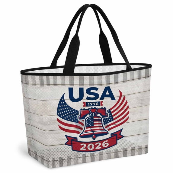 Anniversary USA Flag Beach Bag for Women, Large Breathable Mesh Beach ...