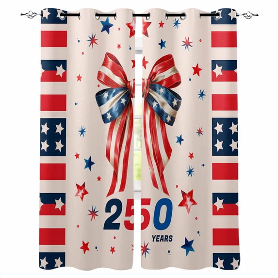 Anniversary USA Flag Blackout Curtains for Bedroom/Living Room, Thermal ...