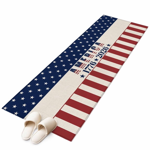 Anniversary USA Flag Kitchen Runner Rug 2x6 Washable Runners for ...