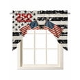 Anniversary USA Flag Kitchen Swag Valances for Windows, Retro Black ...