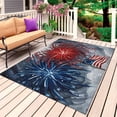 Anniversary USA Flag Outdoor Rug for Patio/Deck/Porch, Non-Slip Large ...