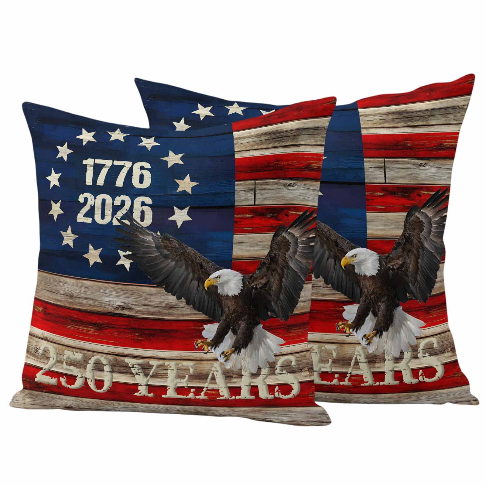 Anniversary USA Flag Outdoor Waterproof Pillow Covers, American Eagle ...