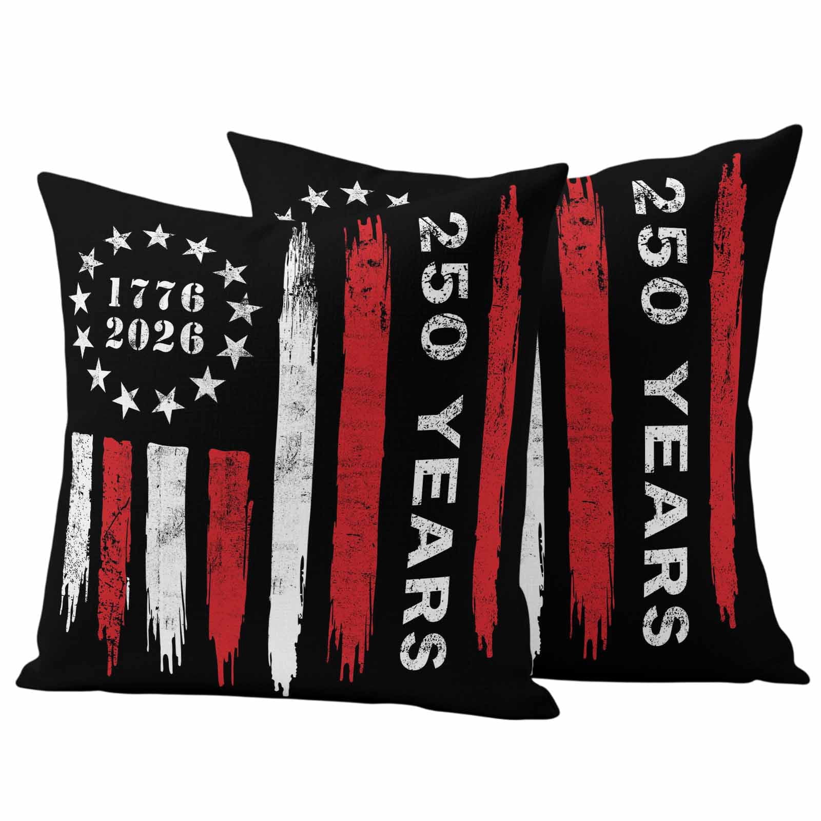 Anniversary USA Flag Outdoor Waterproof Pillow Covers, American Flag ...