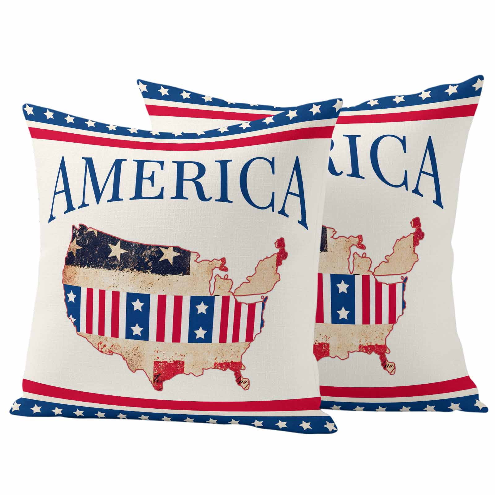 Anniversary USA Flag Outdoor Waterproof Pillow Covers, American Flag ...