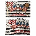 Anniversary USA Flag Placemats Set of 4 Retro Black Stripes Stars 1776 ...