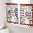 Anniversary USA Flag Sheer Curtains for Living Room Bedroom Blue Red ...