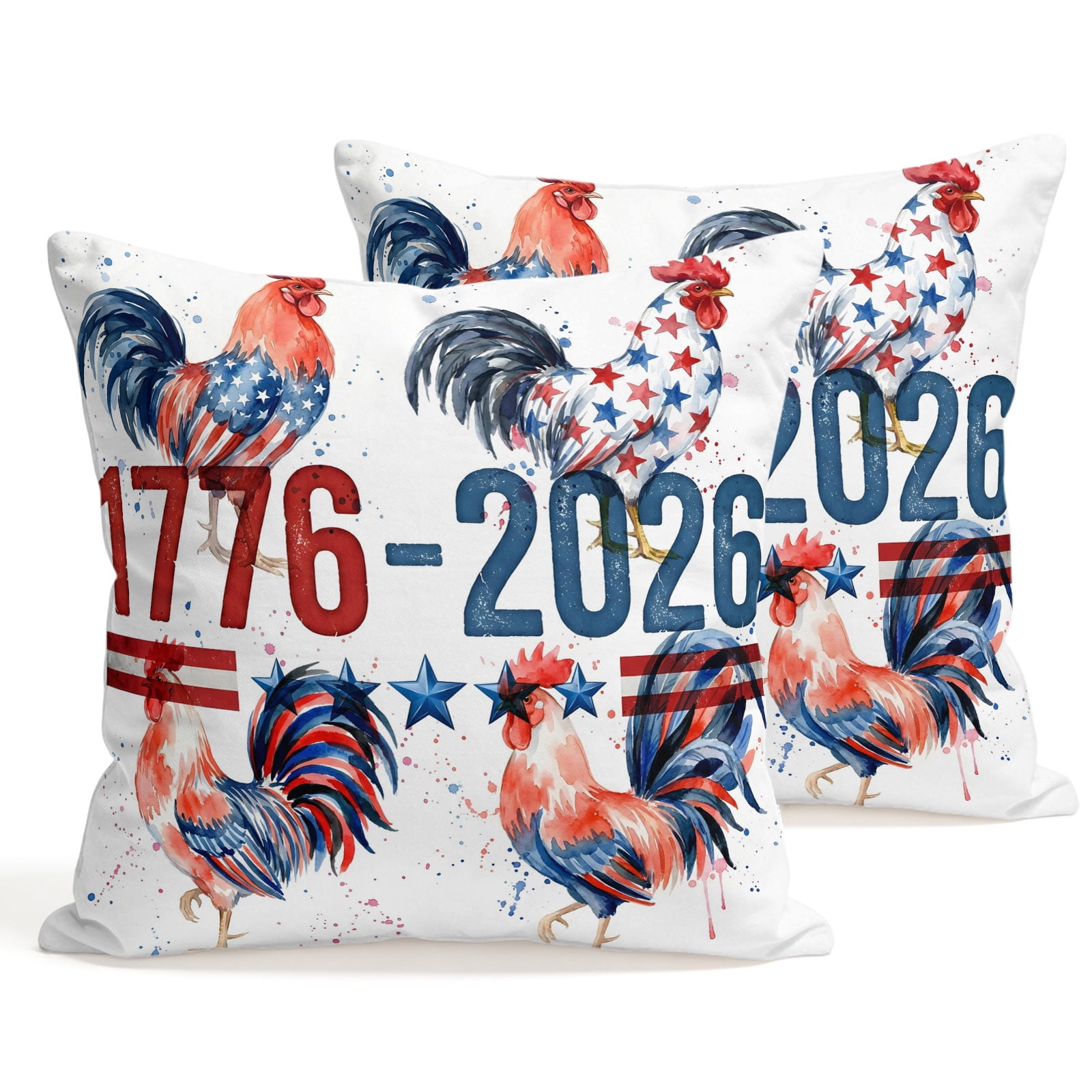 Anniversary USA Flag Throw Pillow Covers 18 x 18 Inch Pillow Covers Set ...