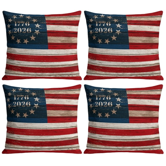 Anniversary USA Flag Throw Pillow Covers 20 x 20 Inch Pillow Covers Set ...
