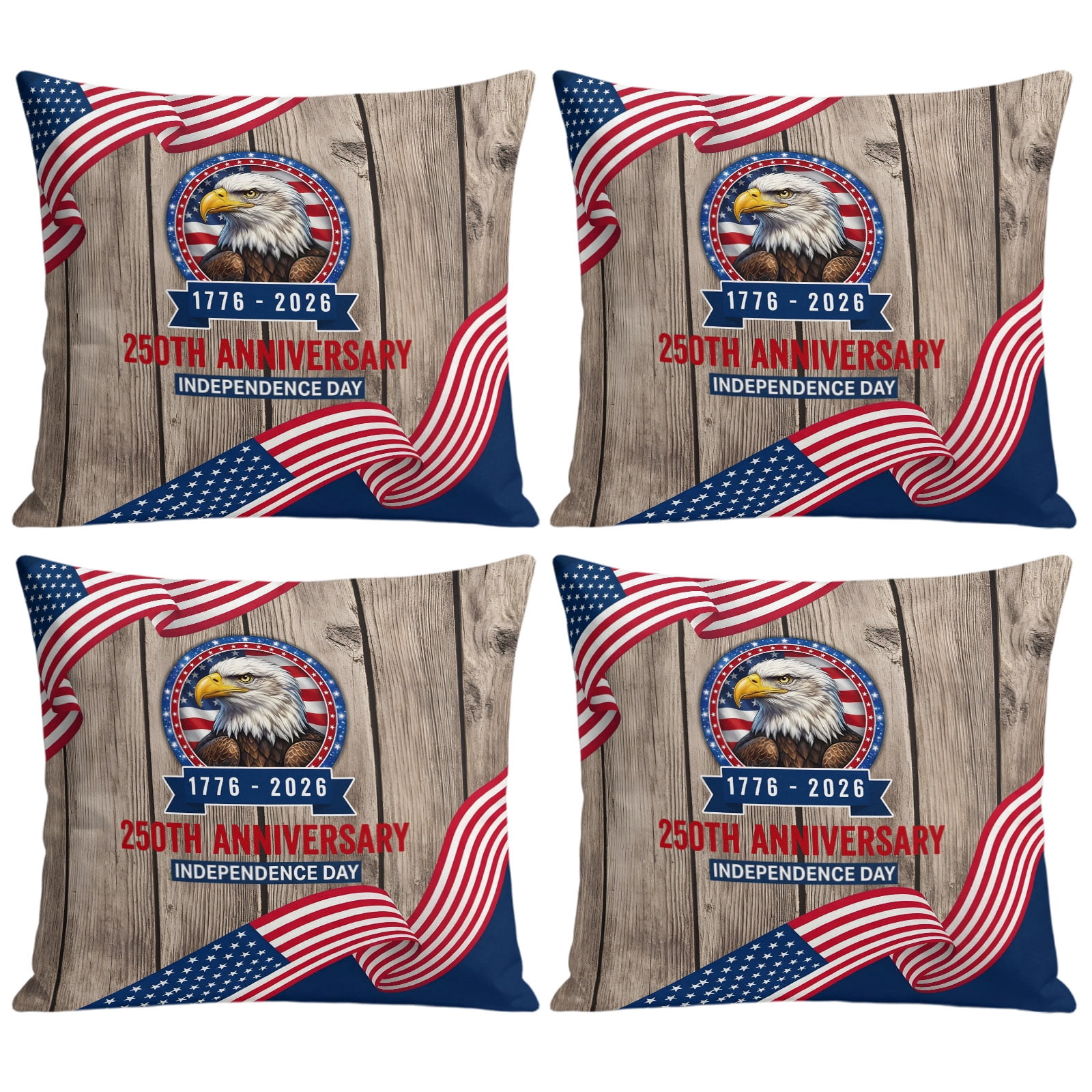 Anniversary USA Flag Throw Pillow Covers 20 x 20 Inch Pillow Covers Set ...