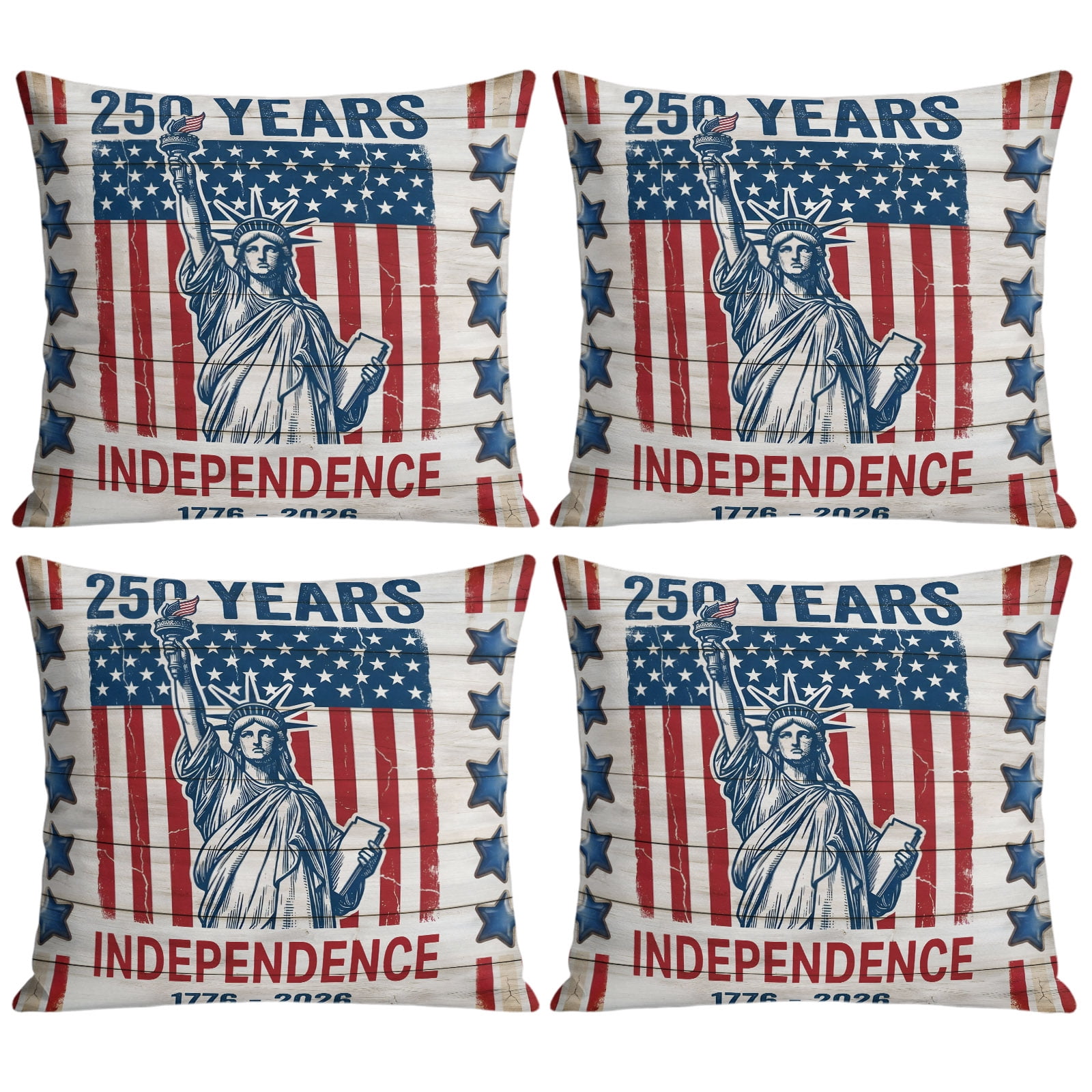 Anniversary USA Flag Throw Pillow Covers 20 x 20 Inch Pillow Covers Set ...