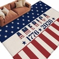 Anniversary Washable Living Room Rugs 5'x7', USA Flag Red Striped Blue ...