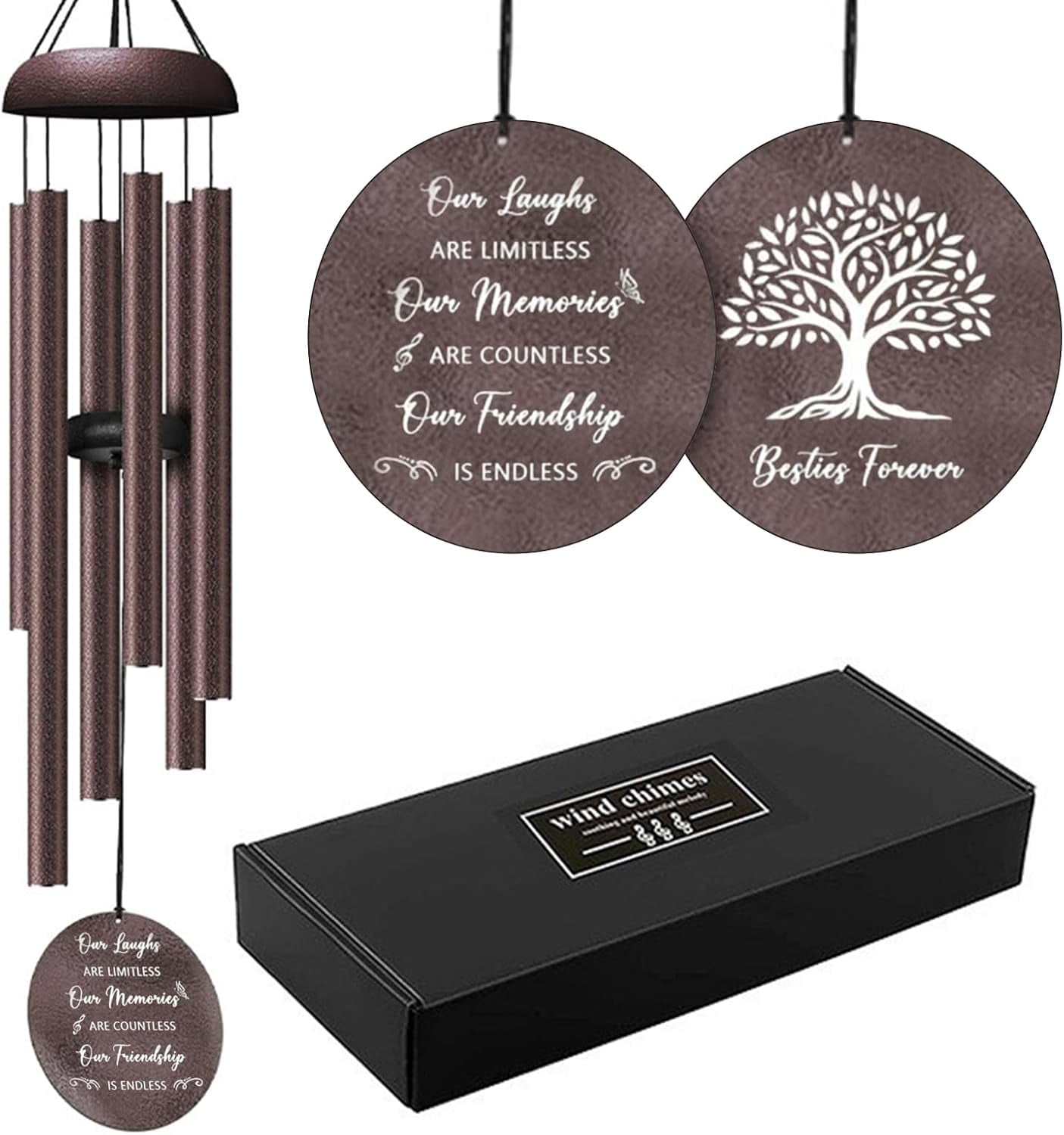 Anniversary Wind Chimes Gifts for Couple,32" Outdoor Metal Windchimes ...