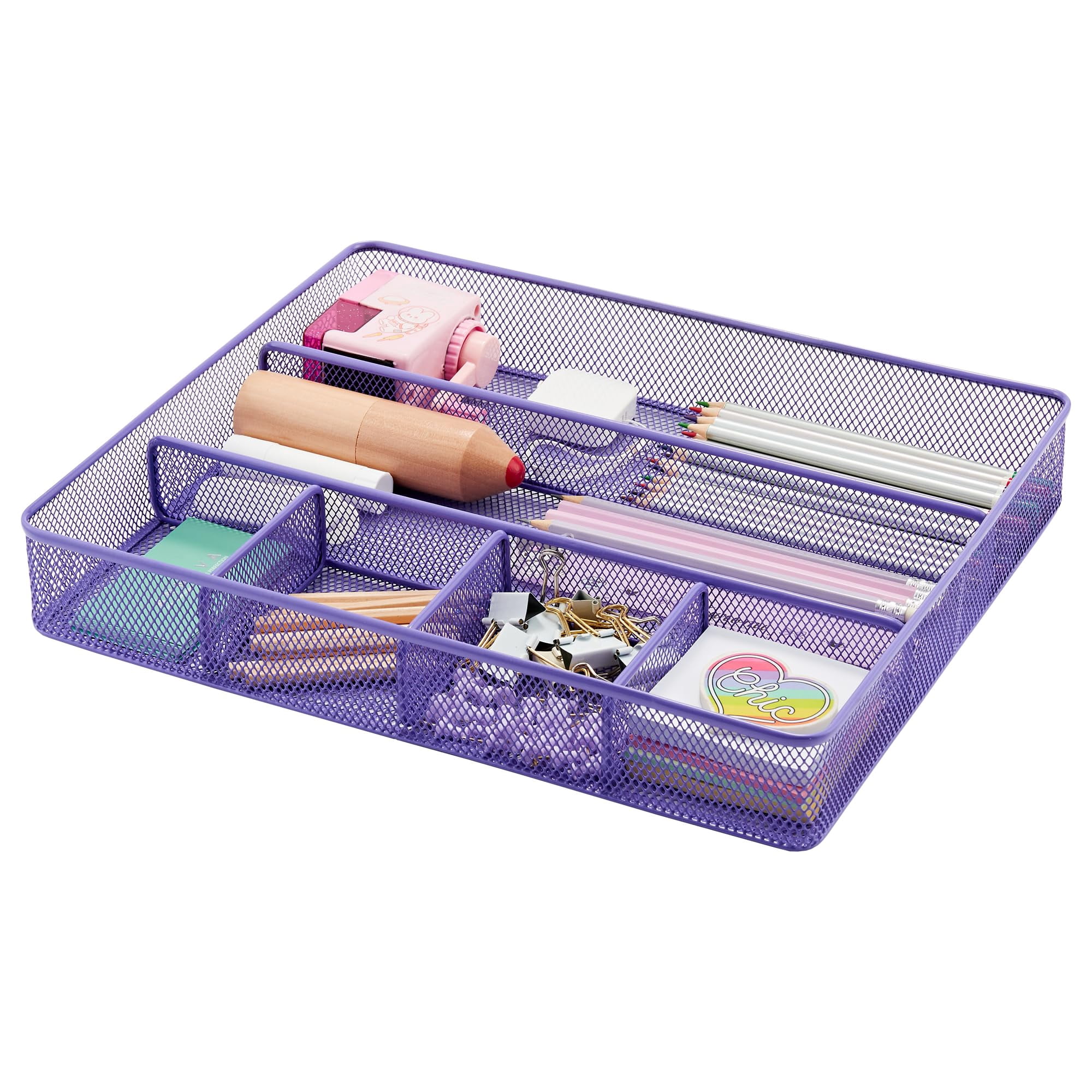 Annova Desk Drawer Organizer Tray for Office Organization - Metal Mesh ...