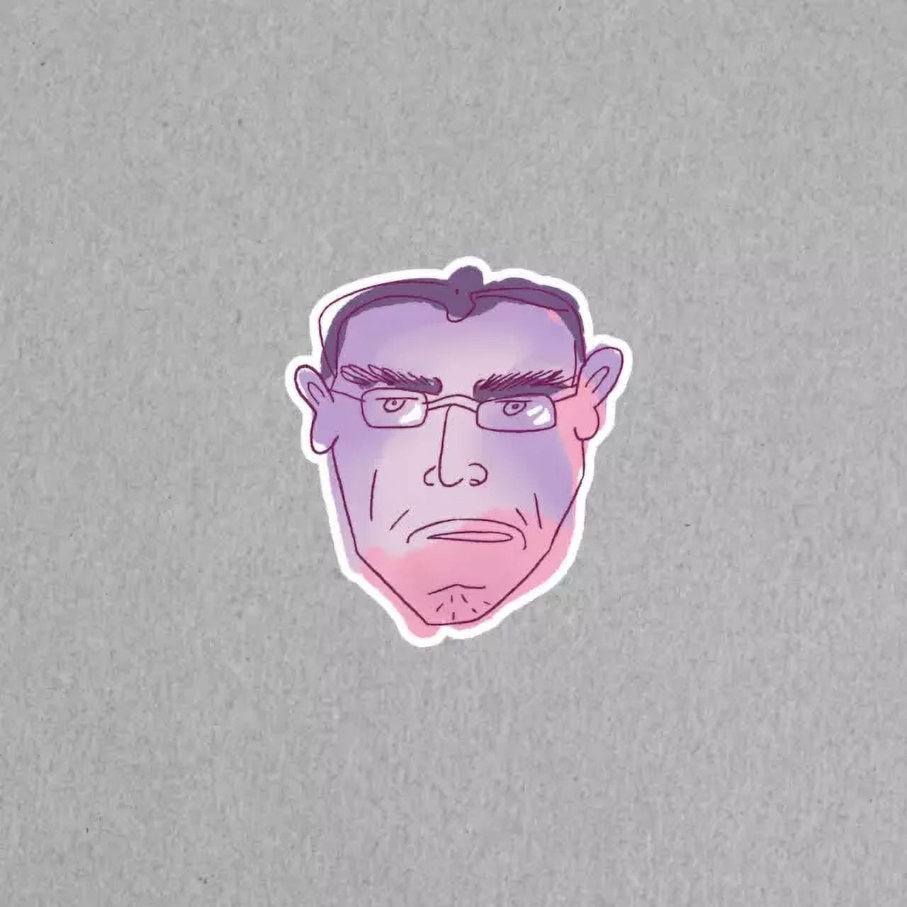 Annoyed Male Face Cartoon Vinyl Sticker - Laptop Decal Accessoryphone ...