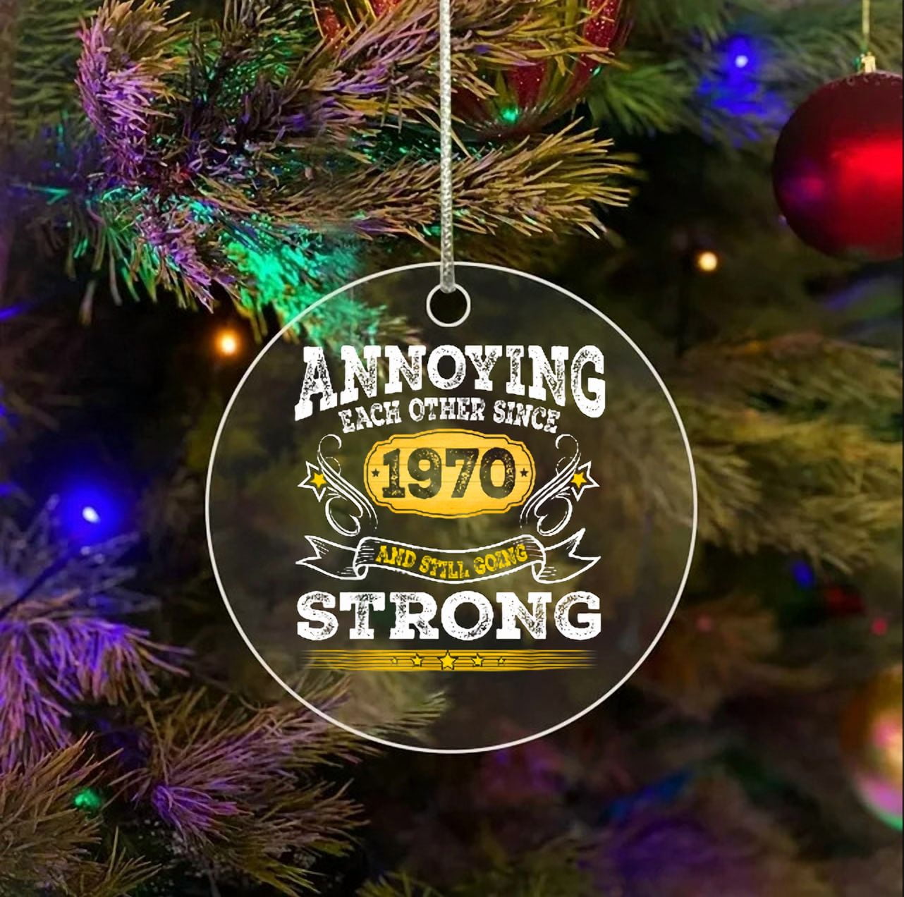 Annoying Each Other Since 1970 Wedding Anniversary Couples Ornament ...