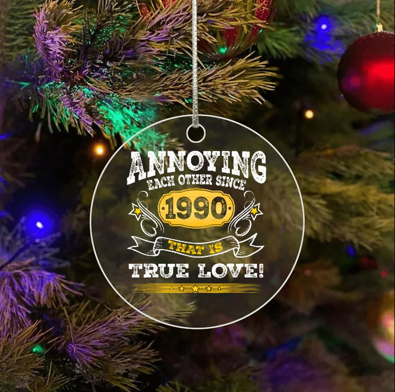 Annoying Each Other Since 1990 Wedding Anniversary Couples Ornament ...