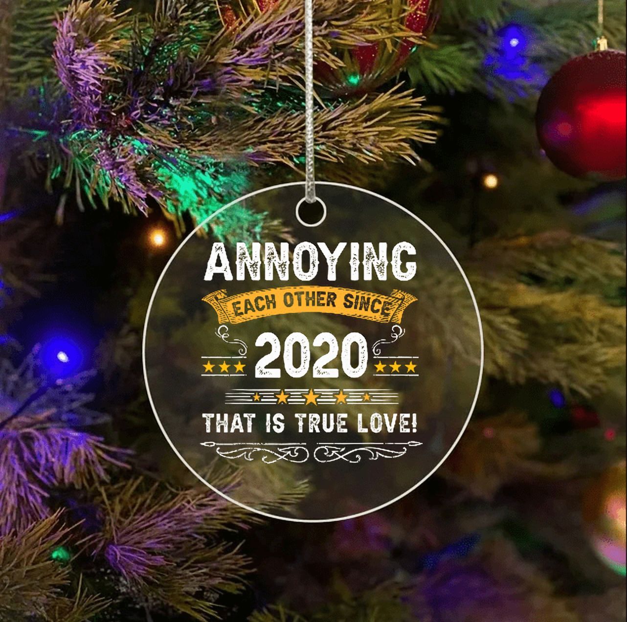 Annoying Each Other Since 2020 Couple Married Since 2020 Ornament, Home ...