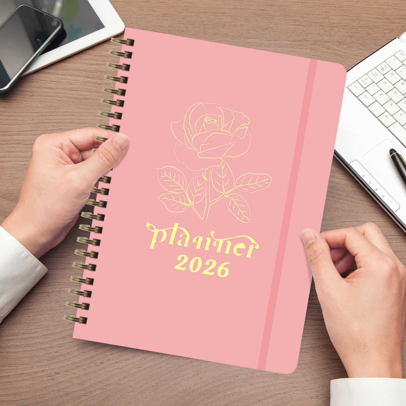 Annual Planner Book 2026, Coil Binding, Weekly Monthly Layout for ...