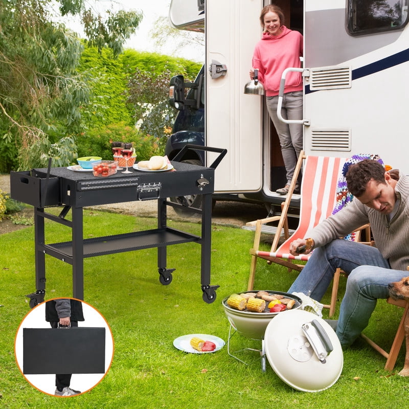 Annualring Portable Multi-Purpose Outdoor Grill Cart, Stainless Steel ...