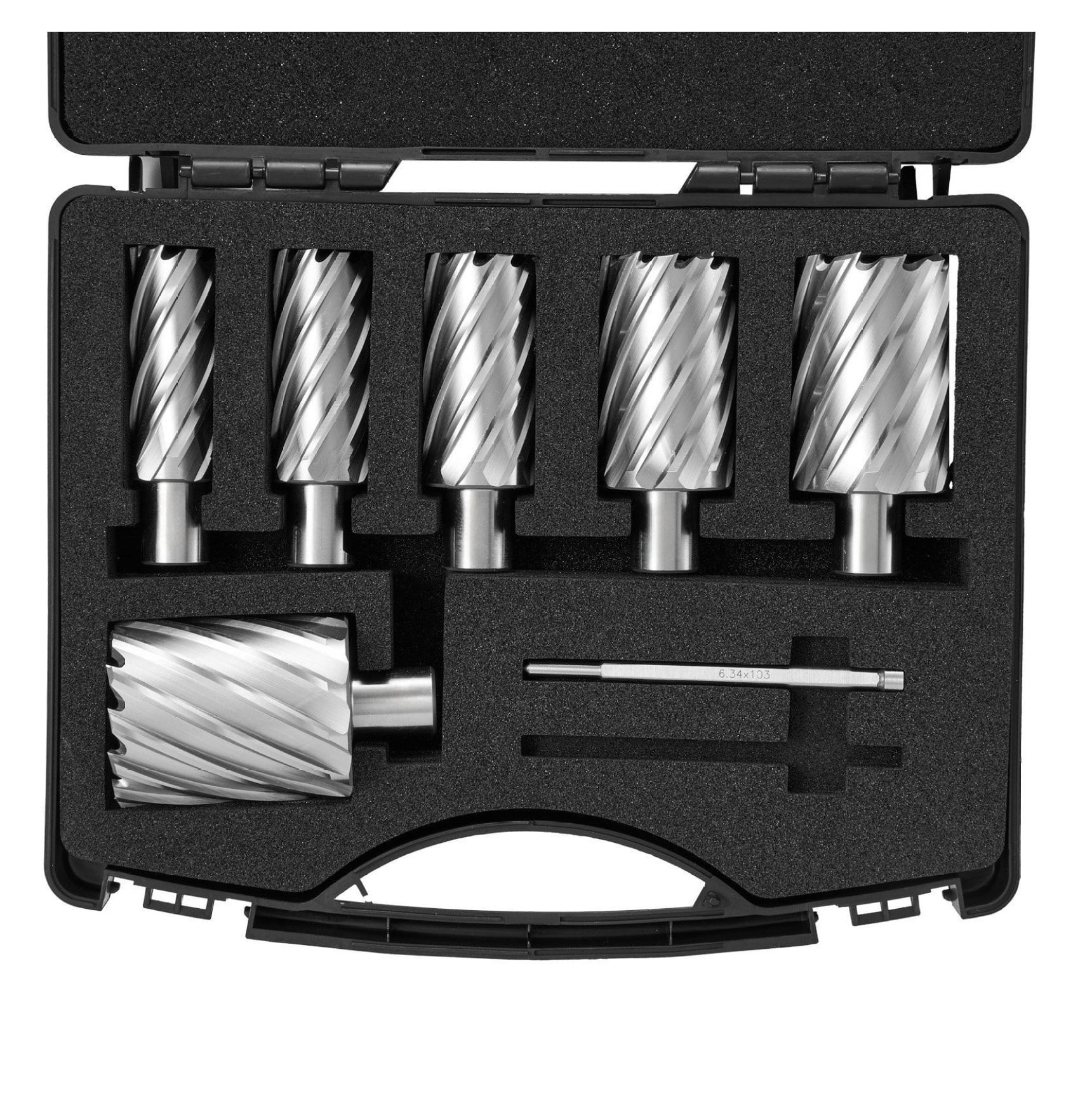 Annular Cutter Set, 6 pcs Weldon Shank Mag Drill Bits, 1" to 2" Cutting ...