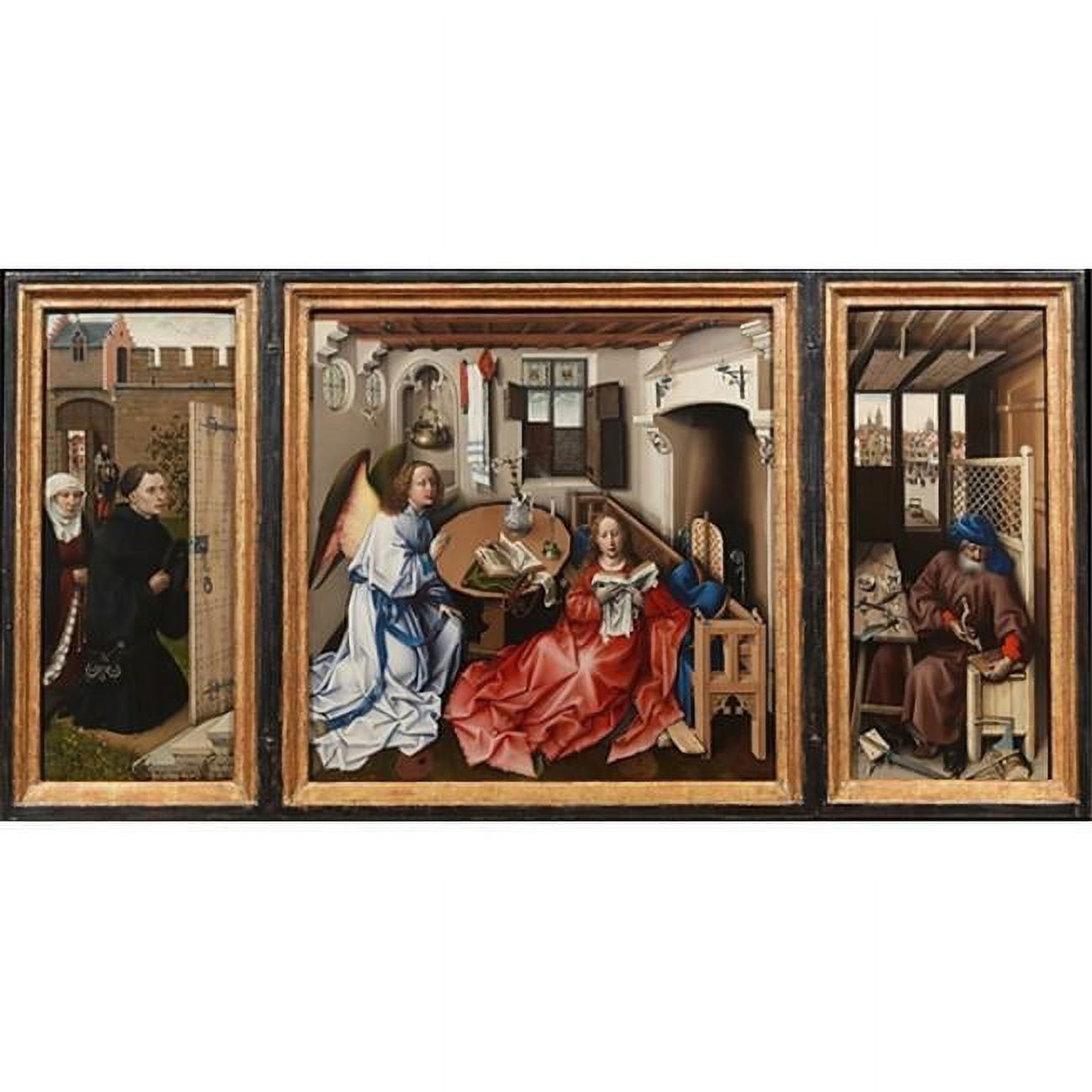 Annunciation Triptych - Merode Altarpiece Poster Print by Workshop of ...