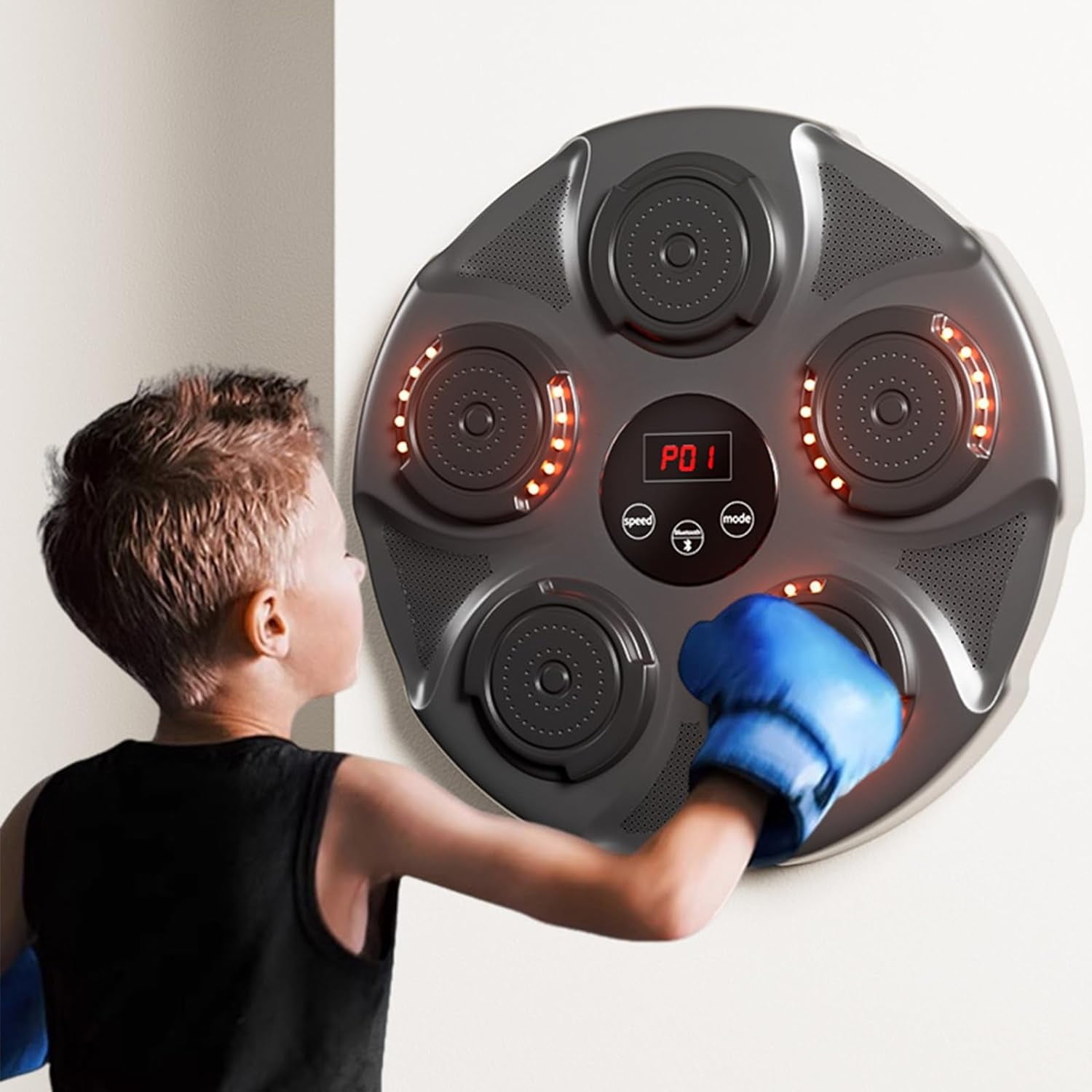 Annuodi Smart Boxing Machine, Wall Mounted, LED, USB, Bluetooth, Gloves ...