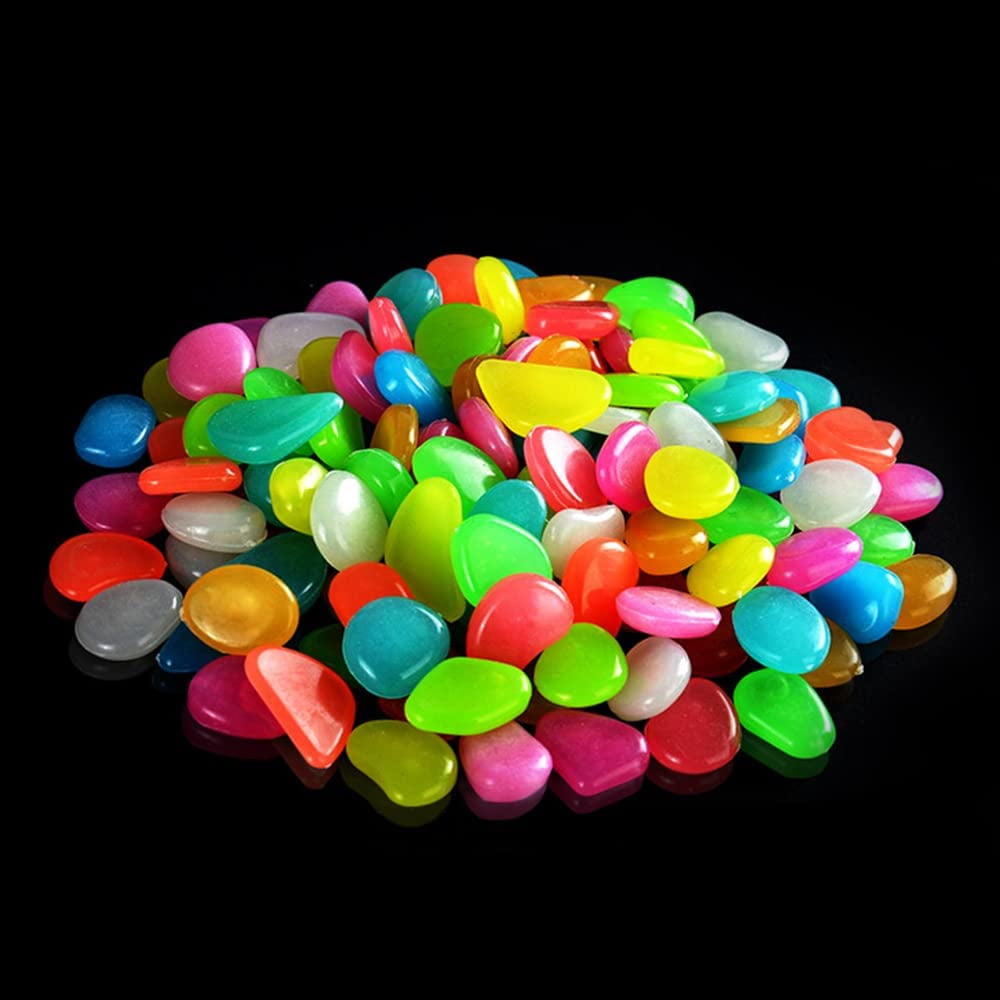ANNVCHI 100Pcs Luminous Stones, Decorative Gravel for Outdoor, Garden ...