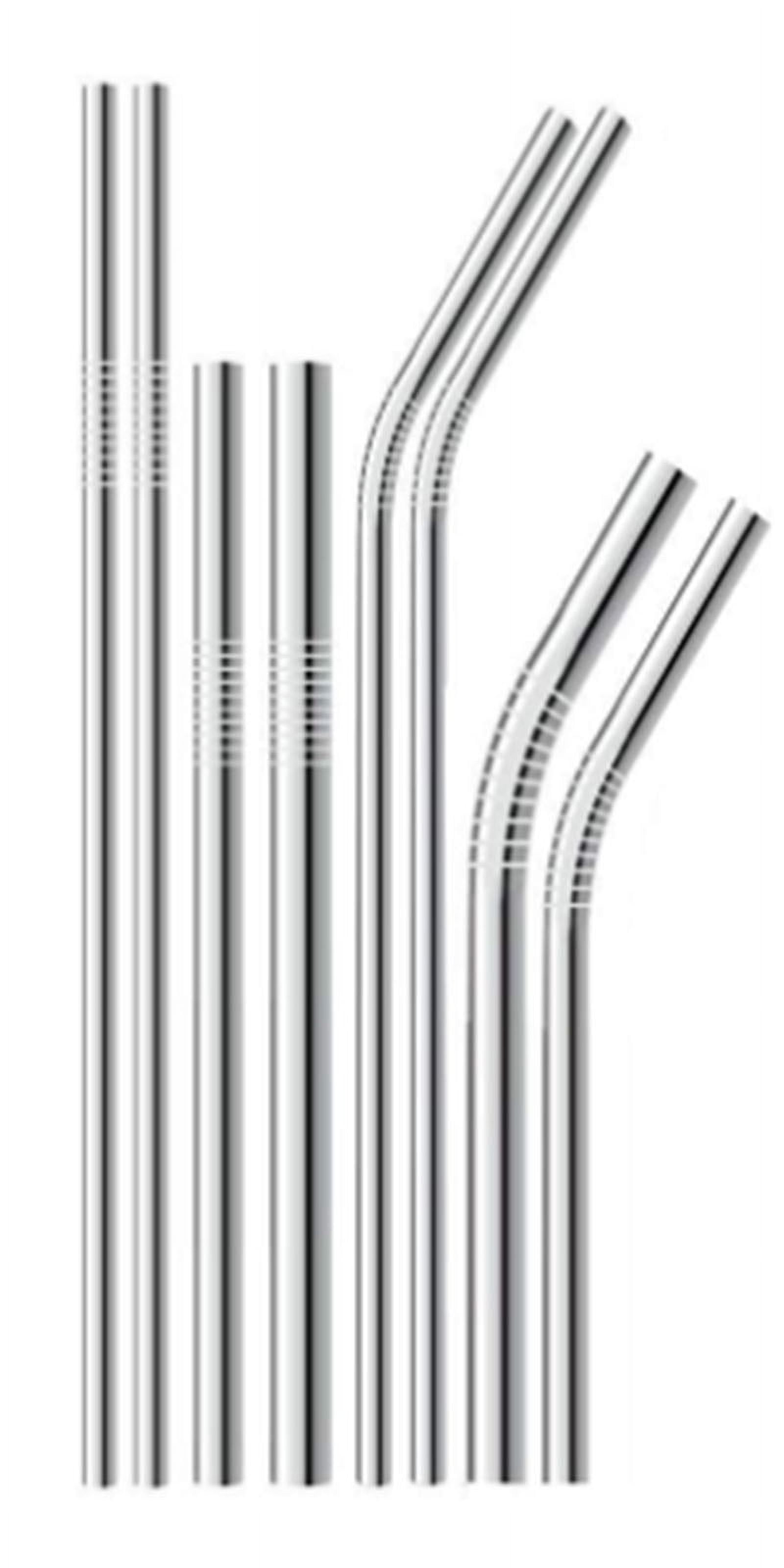 Annvchi 304 stainless steel reusable straws, 16 metal drinking straws ...