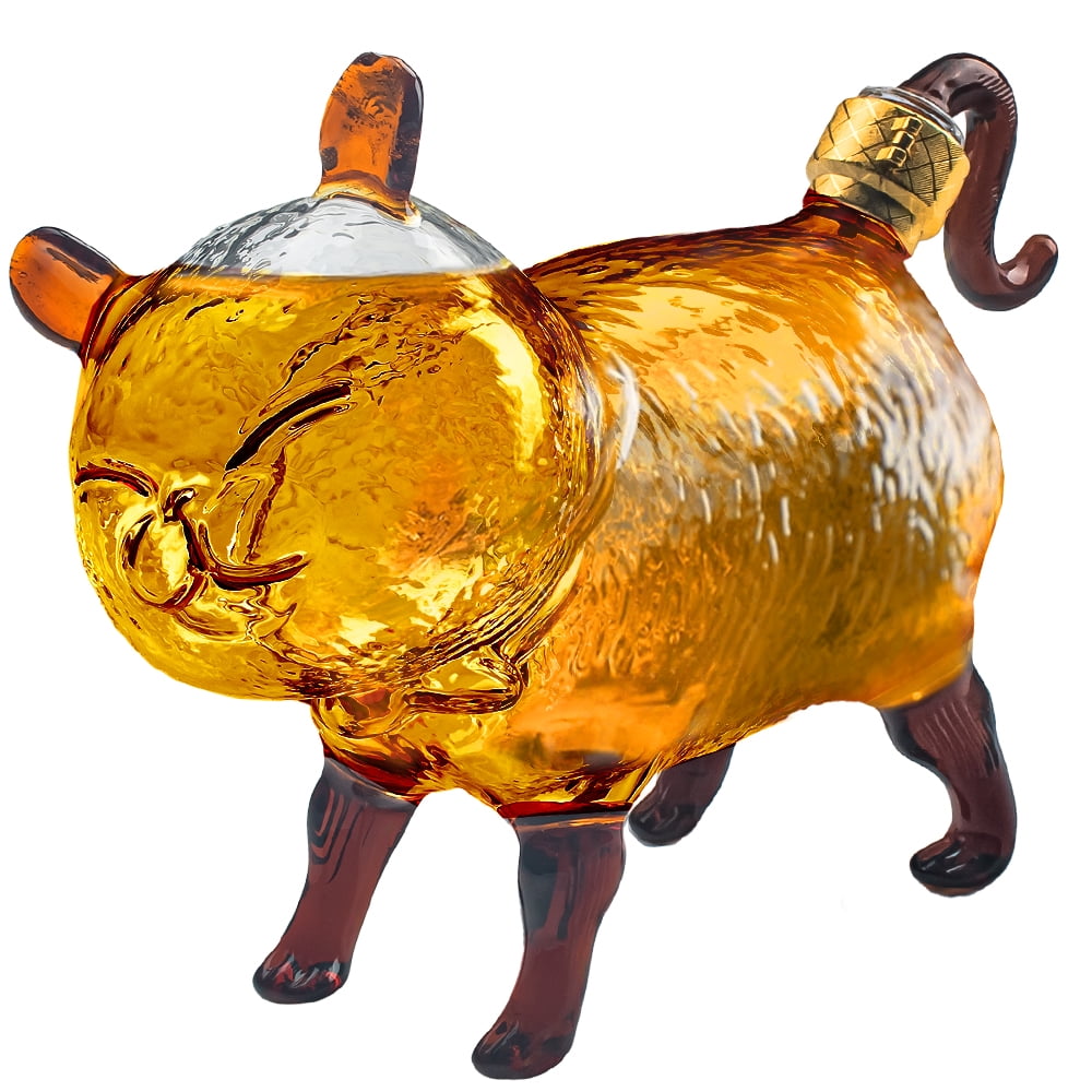 Annvchi Cat Whiskey Decanter Glass with Lid 750ml, Animal Liquor ...