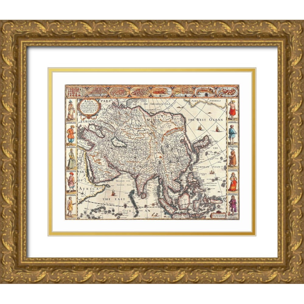 Ano Dom 14x12 Gold Ornate Wood Framed with Double Matting Museum Art ...