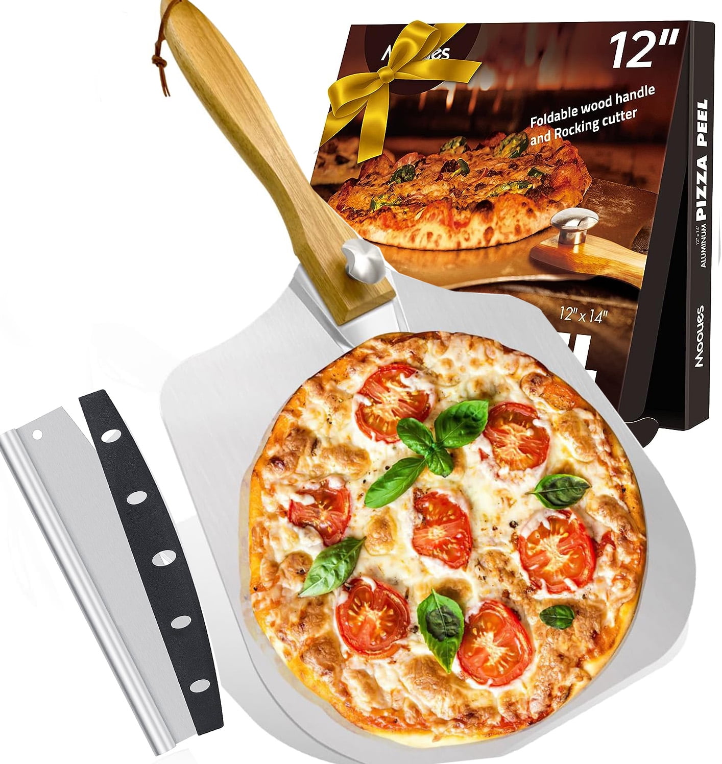 Aisutha Pizza Peel Aluminum Pizza Spatula, Metal Pizza Paddle(12"x 14 ...