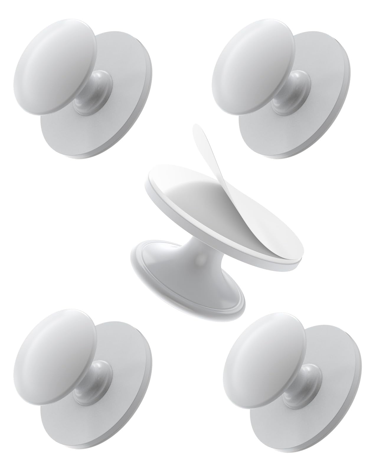 Anobeyi 5 Pack Self Adhesive Cabinet Knobs, No Drilling Self Stick Drawer Knob, Stick-on Kitchen ...