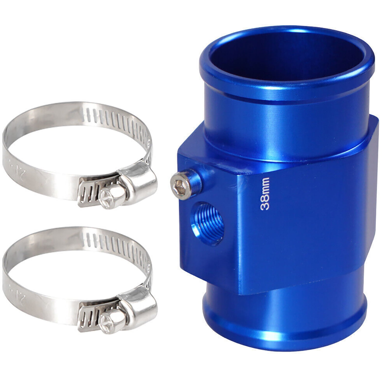 Anodized Aluminum Radiator Hose Adapter with Temperature Gauge ...