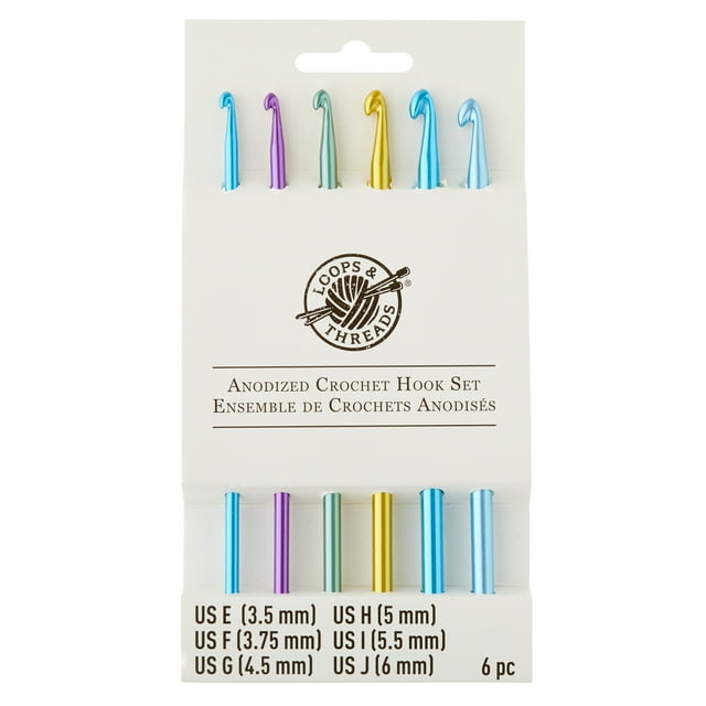 Anodized Crochet Hook Set by Loops & Threads® - E-J - Walmart.com