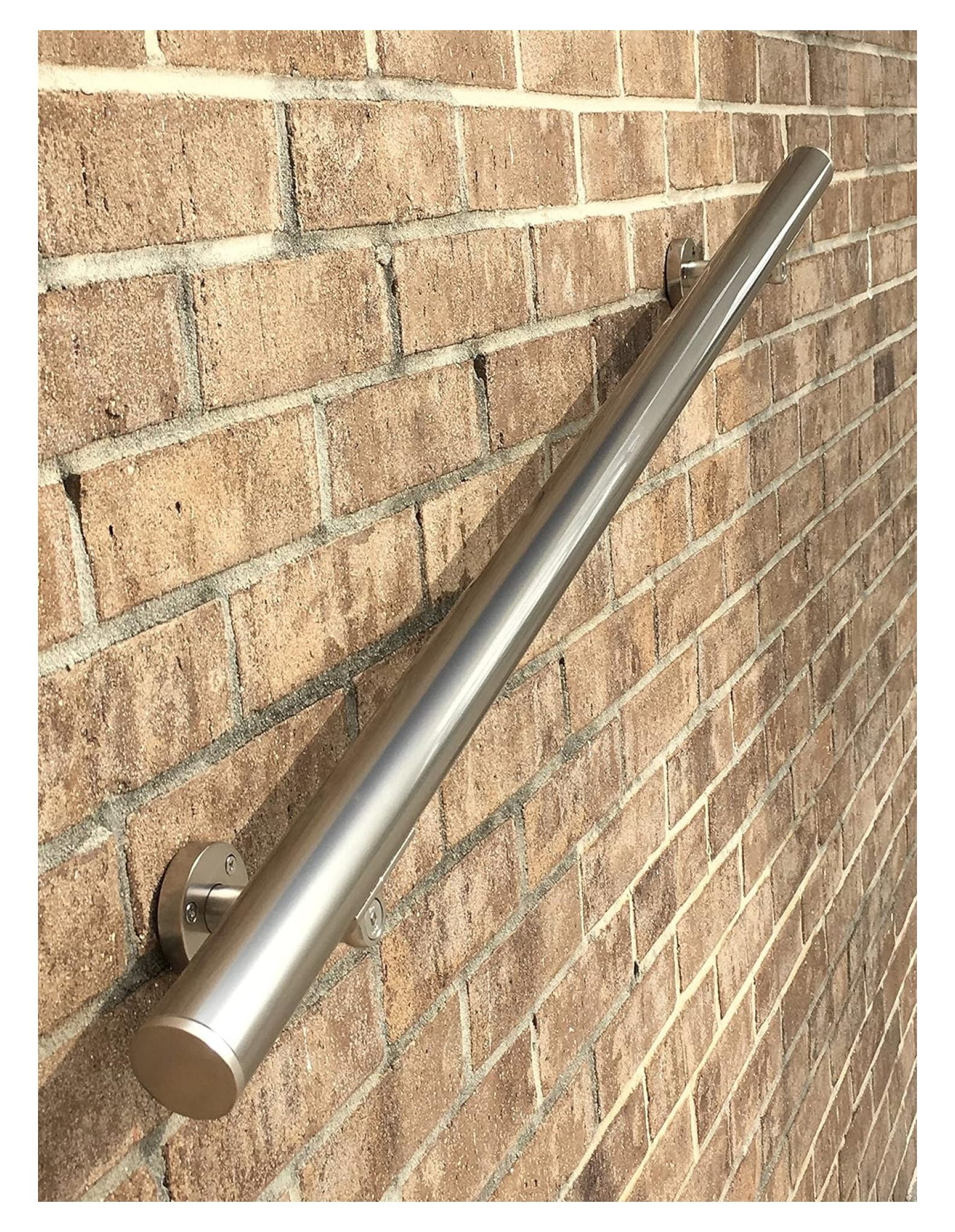 Anodized Handrail Aluminum Stairs Kit Stainless Steel Look 5 Ft and 1.6 ...