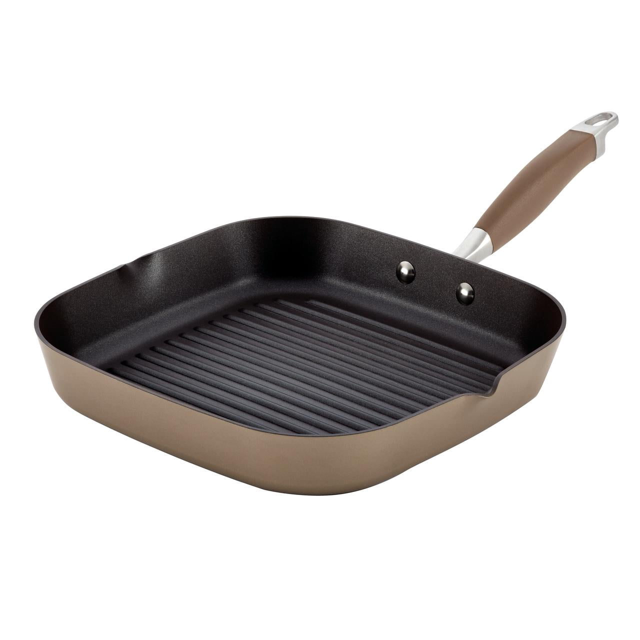 Anolon Advanced Bronze Hard-Anodized Non-stick Square Deep Grill Pan ...