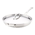 Anolon EverLast Tri-Ply Clad Frying Pan with Lid and Helper Handle, 12. ...
