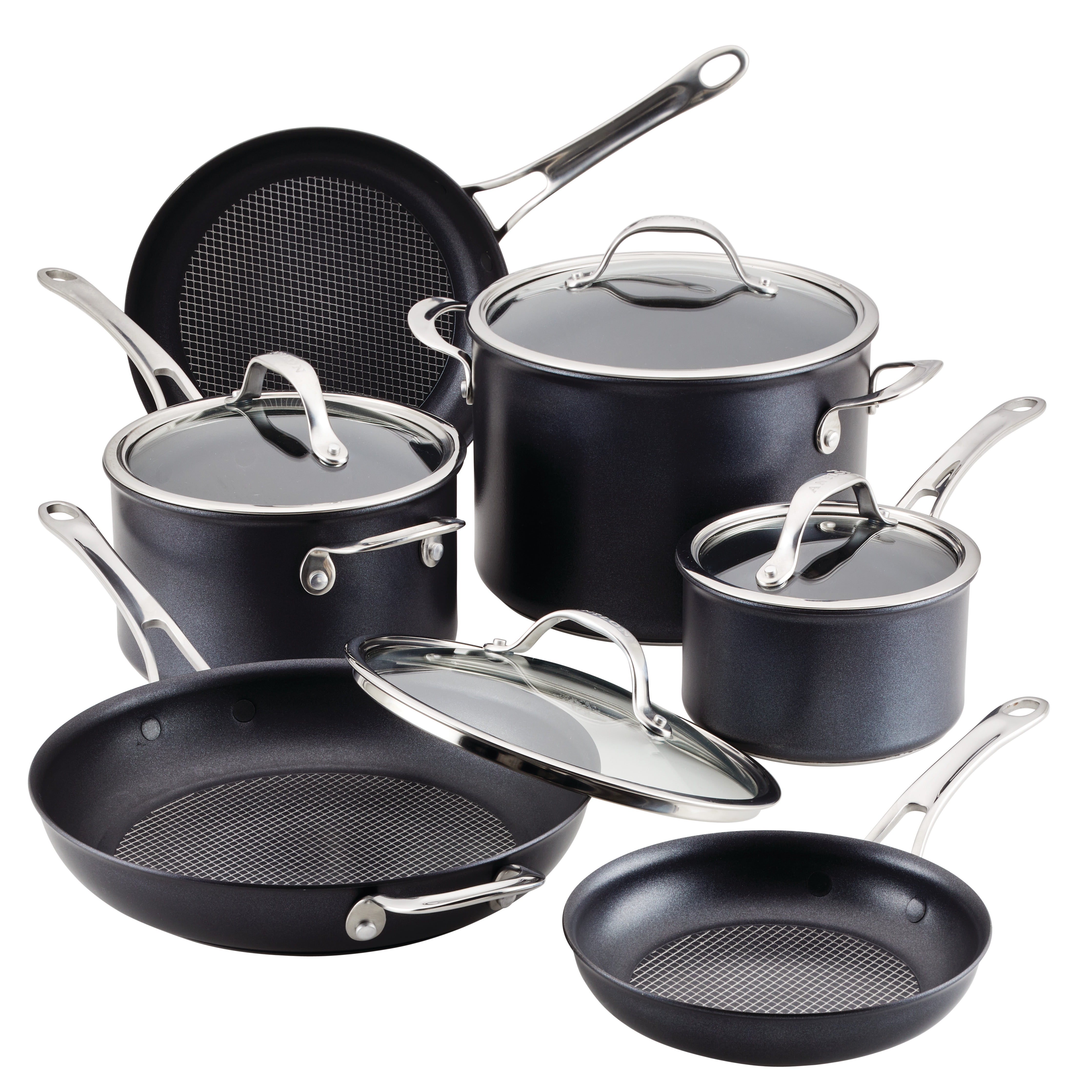 Anolon X Hybrid 10 Piece Nonstick Aluminum Nonstick Cookware Induction ...
