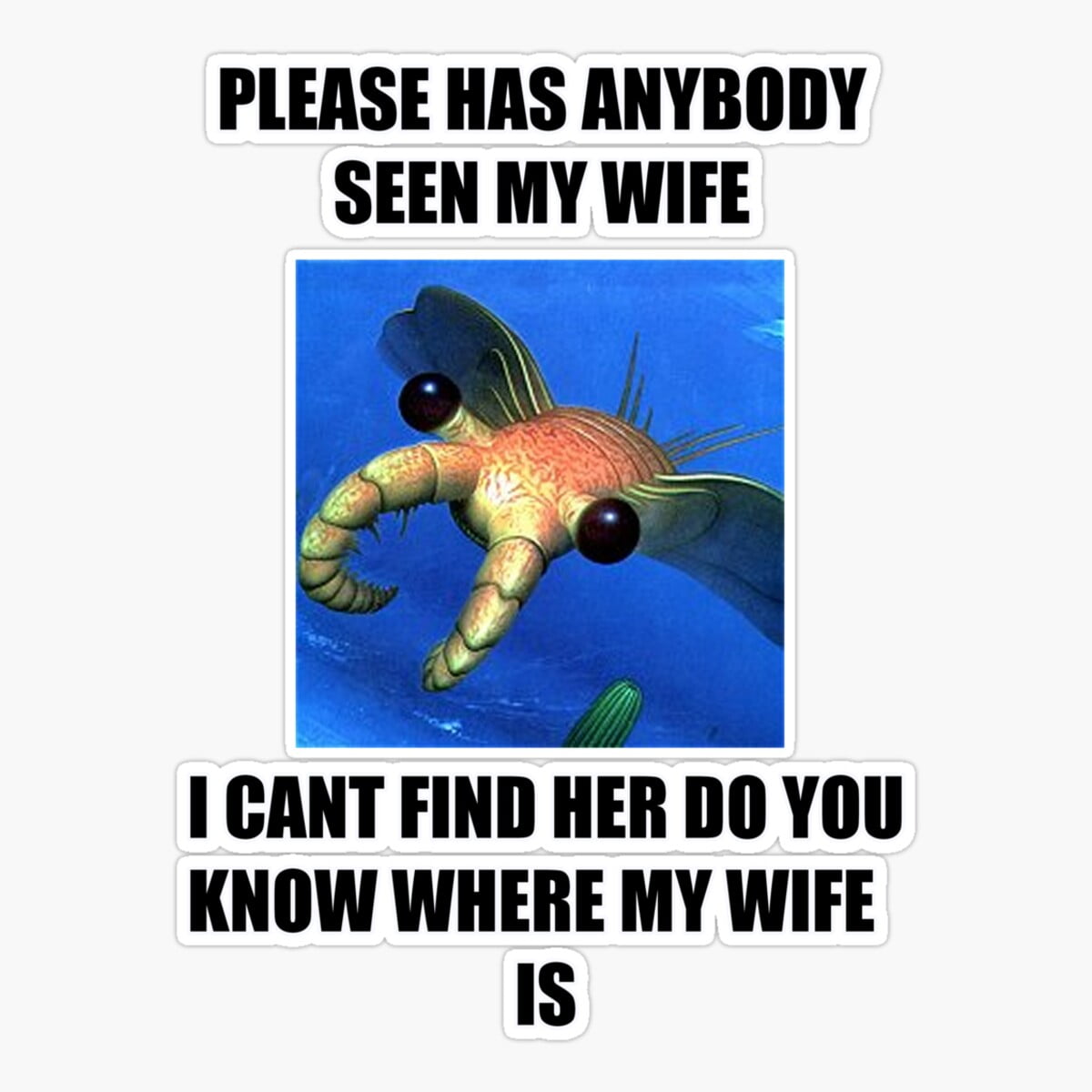 Anomalocaris Cambrian Wife Ocean Creature Sticker - Walmart.com