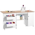 Anoncndin Large Folding Sewing Table, Sewing Machine Table with Compact ...