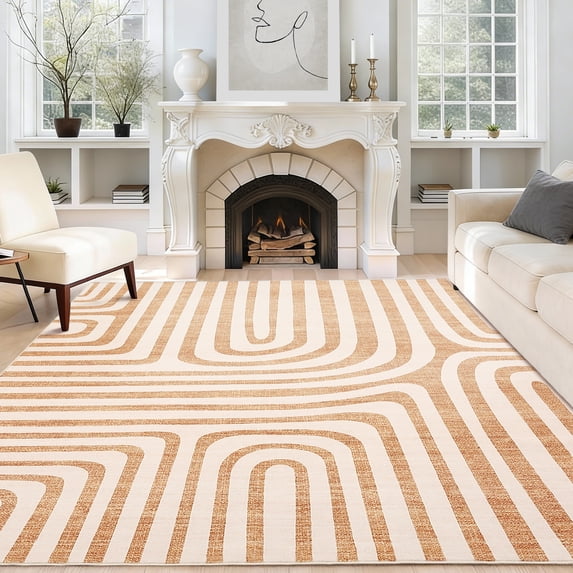 Anoncndin Modern Area Rug,Washable Non-Slip Modern Rug,Soft Low-Pile ...
