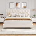 Anoncndin Upholstered Bed Frame - Adjustable Headboard, Heavy Duty ...