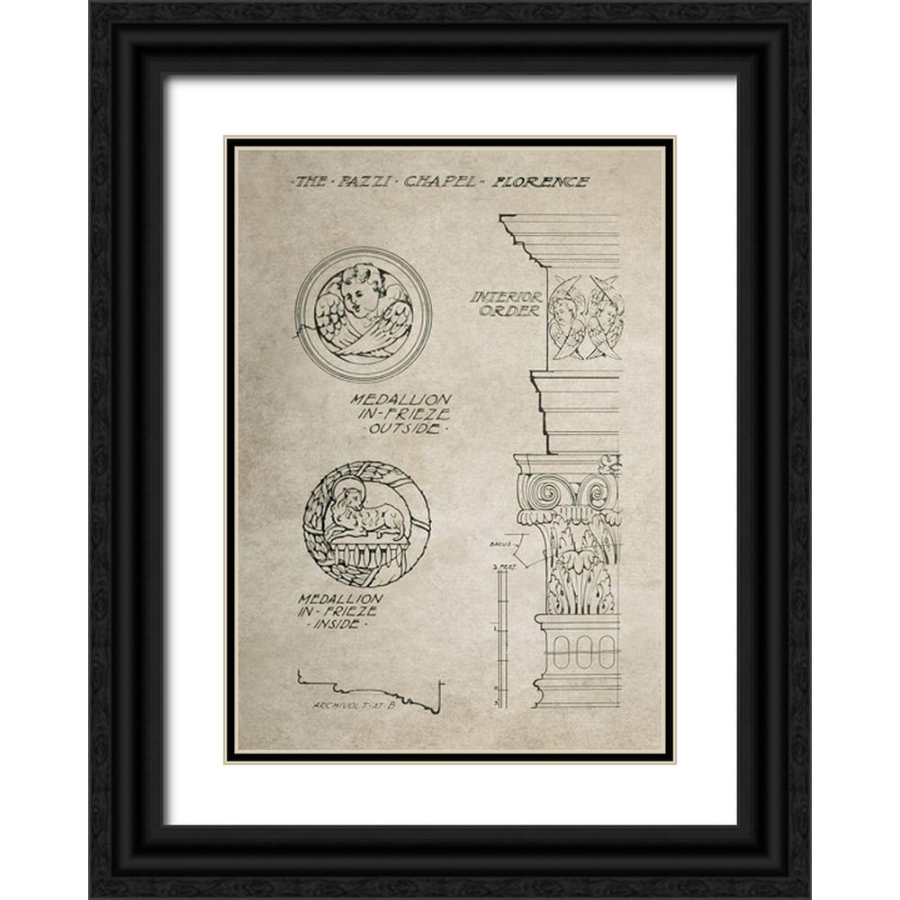 Anonymous 11x14 Black Ornate Wood Framed with Double Matting Museum Art ...