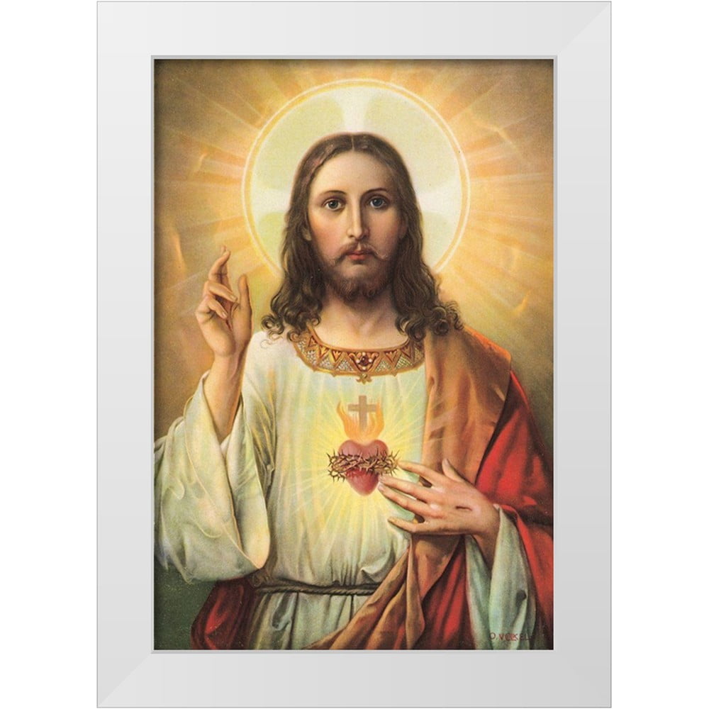 Anonymous 11x14 White Modern Wood Framed Museum Art Print Titled - HL. HERZ JESU - Walmart.com